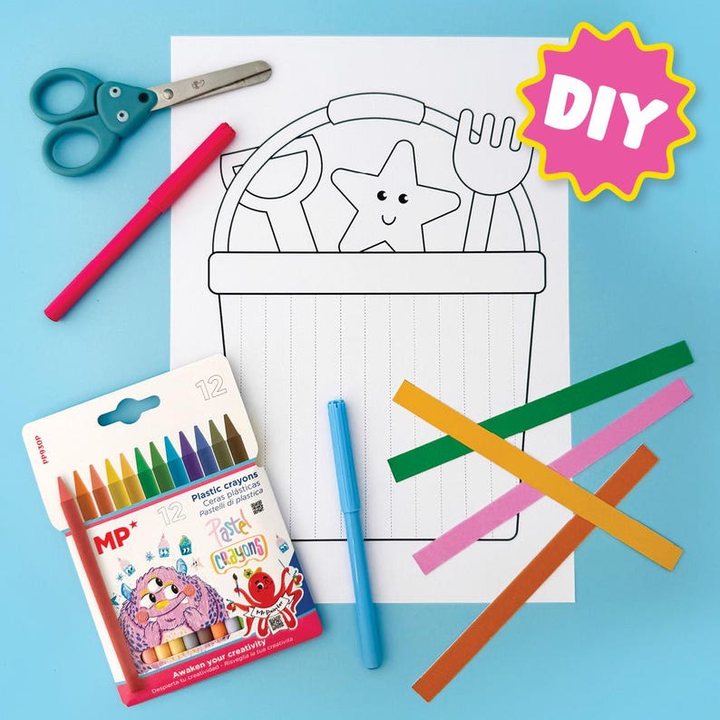 Beach Bucket Weaving Craft Printable – Summer Fine Motor Activity for ...