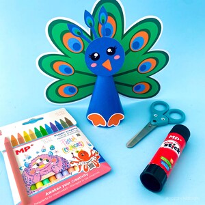DIY Peacock Craft Printable Kids Art Activity Peacock Template ...