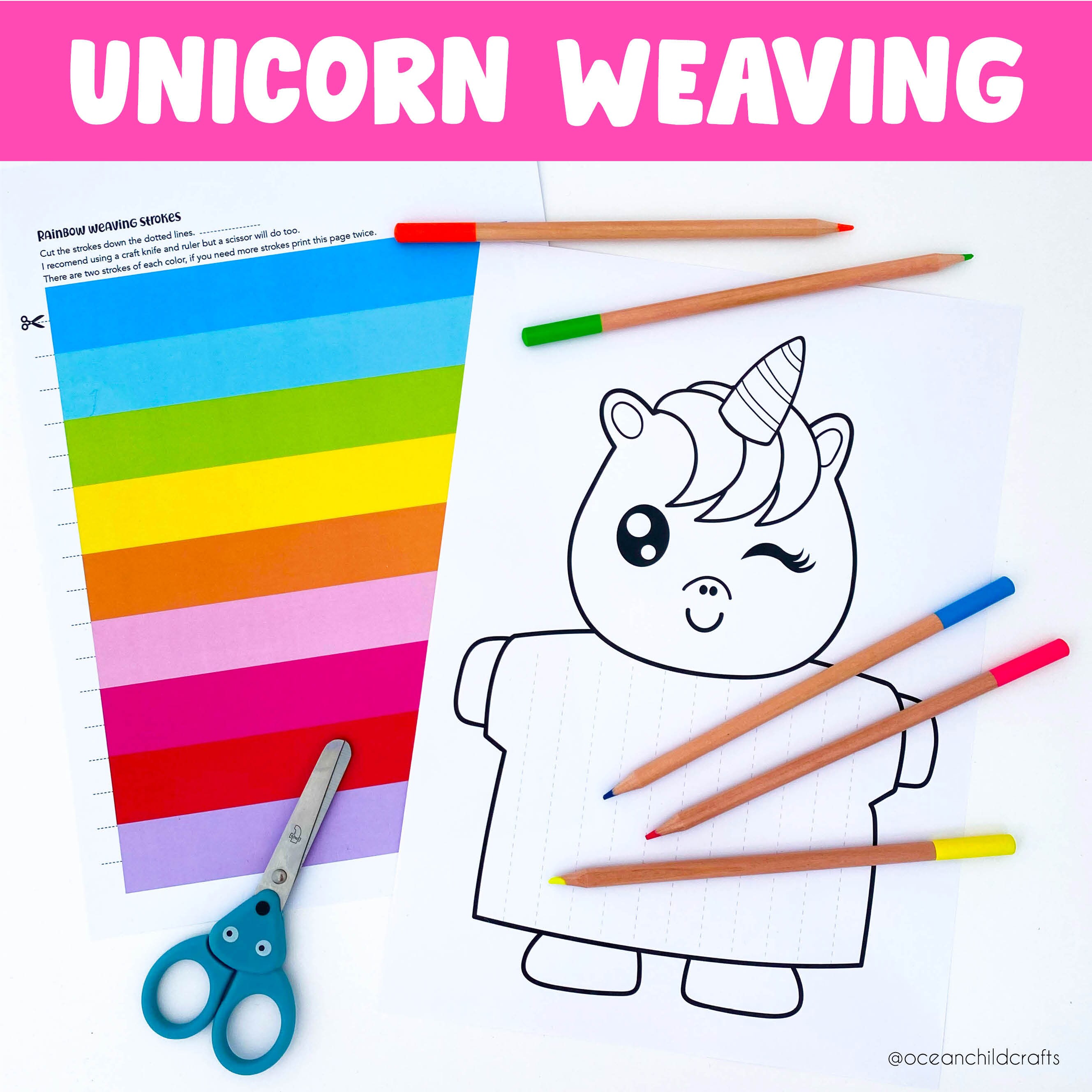 FUN Unicorn Craft Printable Kids Activity Unicorn Party Craft Preschool ...