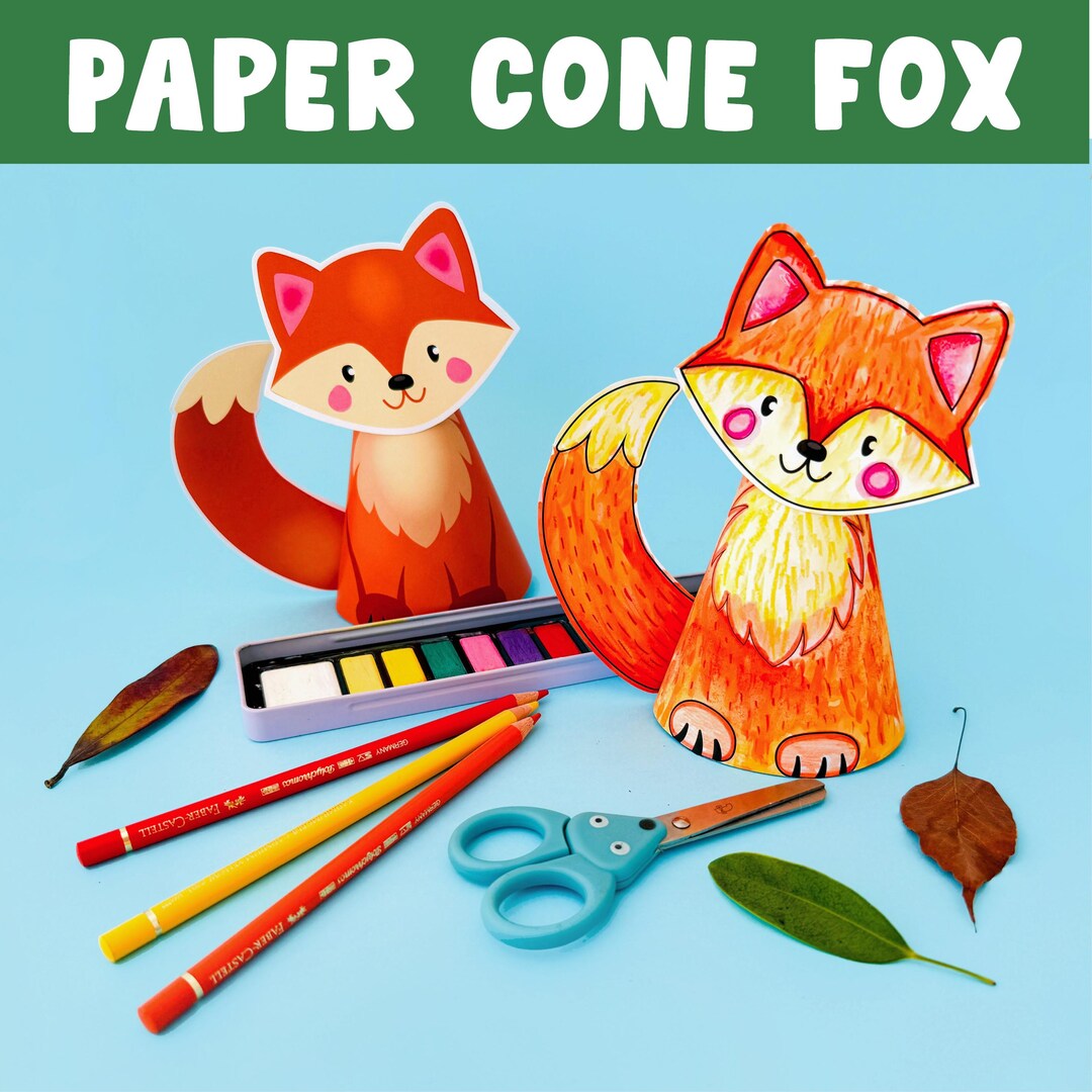 Fox Craft Printable Fall Woodland Animal Activity, Kids Coloring & Cut ...