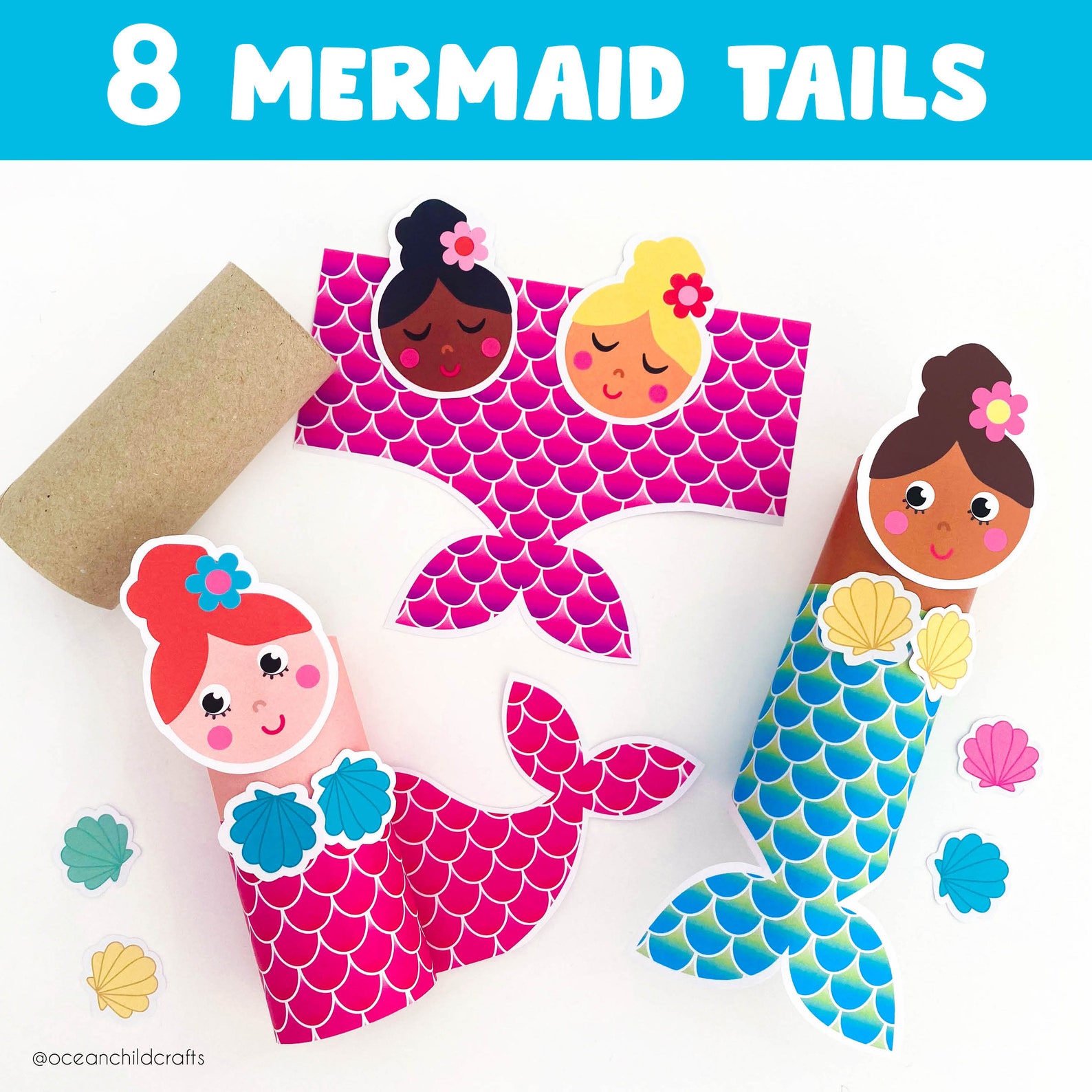 Mermaid Printable Craft Project Summer Worksheet Little Mermaid Party ...