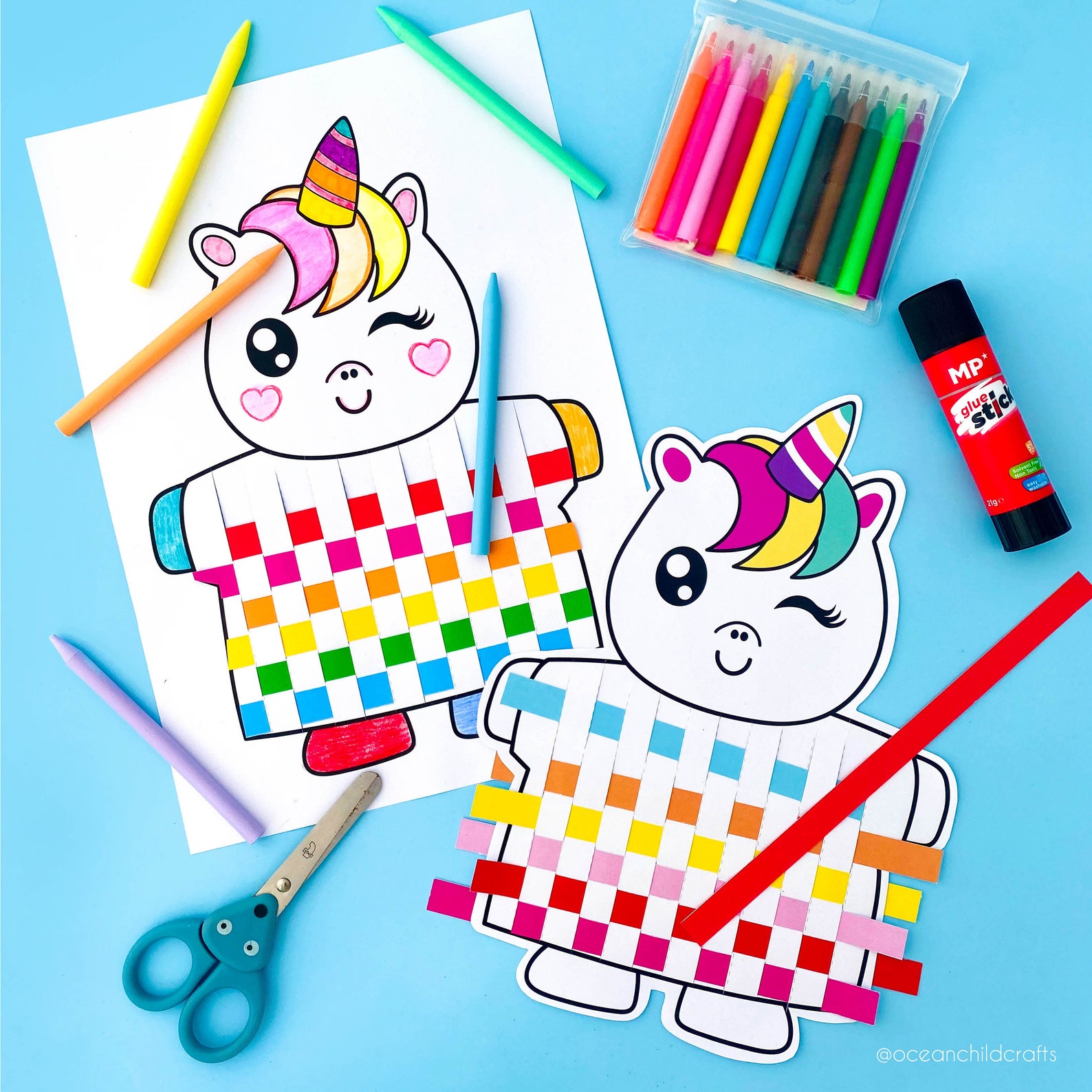 Unicorn Birthday Party Printable Activity Paper Craft Unicorn Printable ...