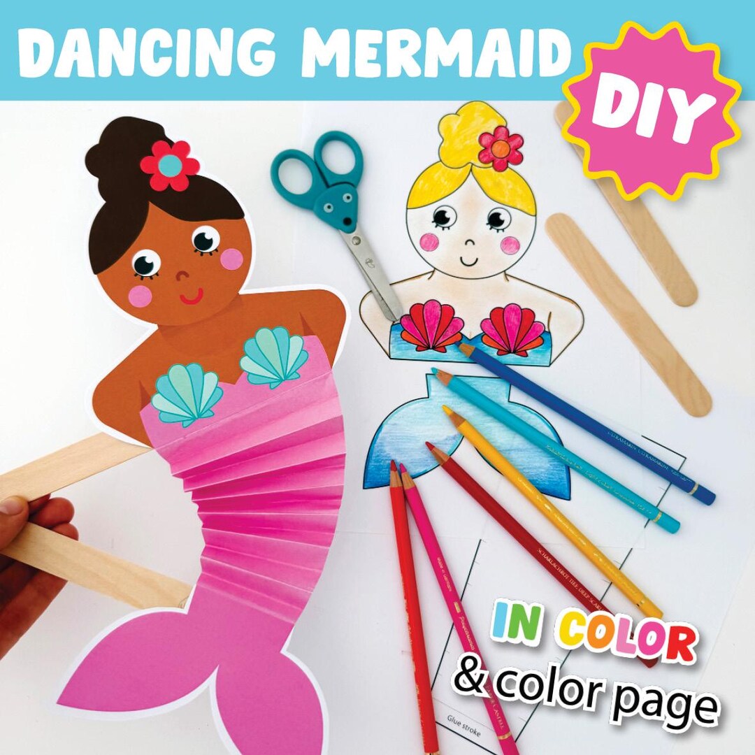 Mermaid Craft Printable | Fun Under the Sea Coloring Page & Paper ...