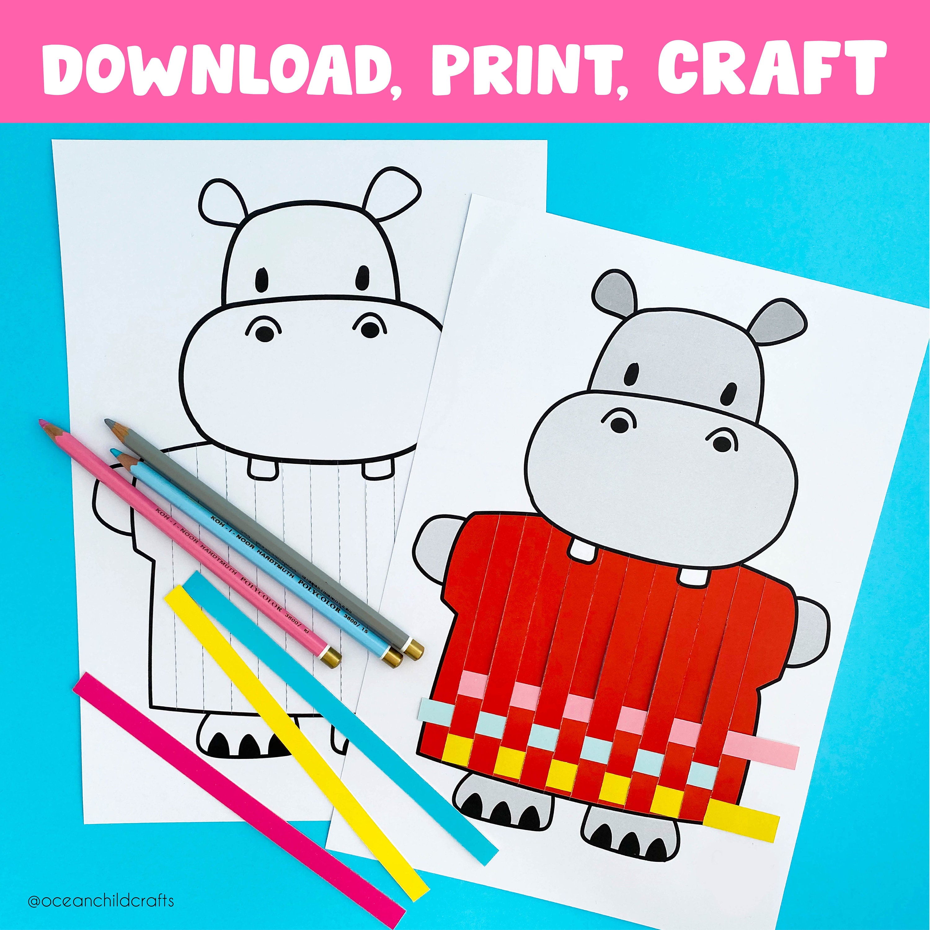 Wild Animals Paper Weaving Craft Printable Kids Paper Animal Preschool ...