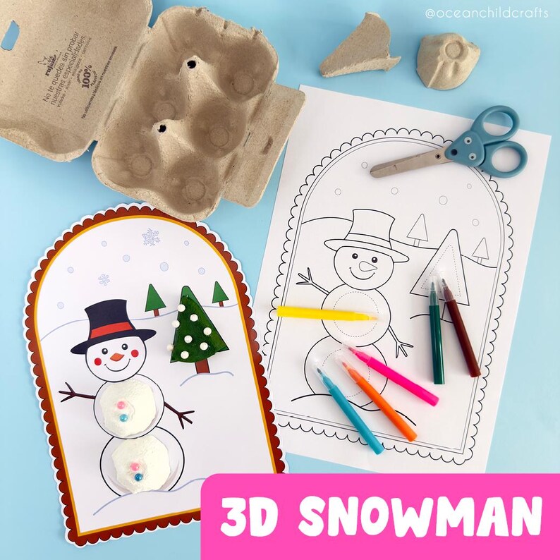 Printable Snowman Craft Bundle | Low Prep Winter Crafts for Kids | Fun ...