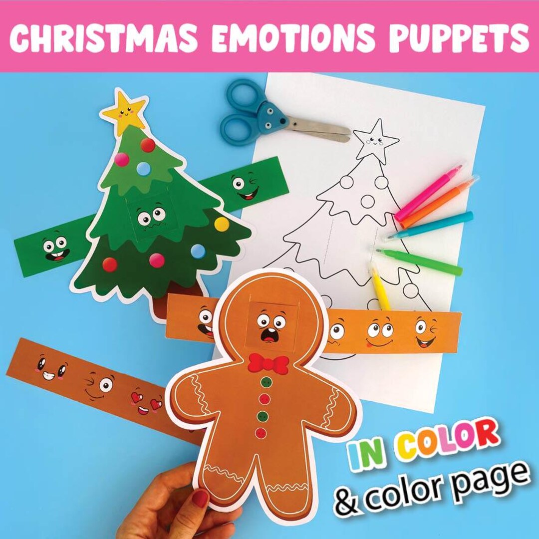 Low Prep Activity Christmas Printable Kids Four Christmas Puppets ...