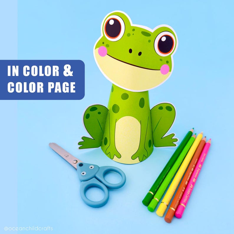 Frog Printable Craft for Kids | Spring Animal Craft | Frog Puppet ...