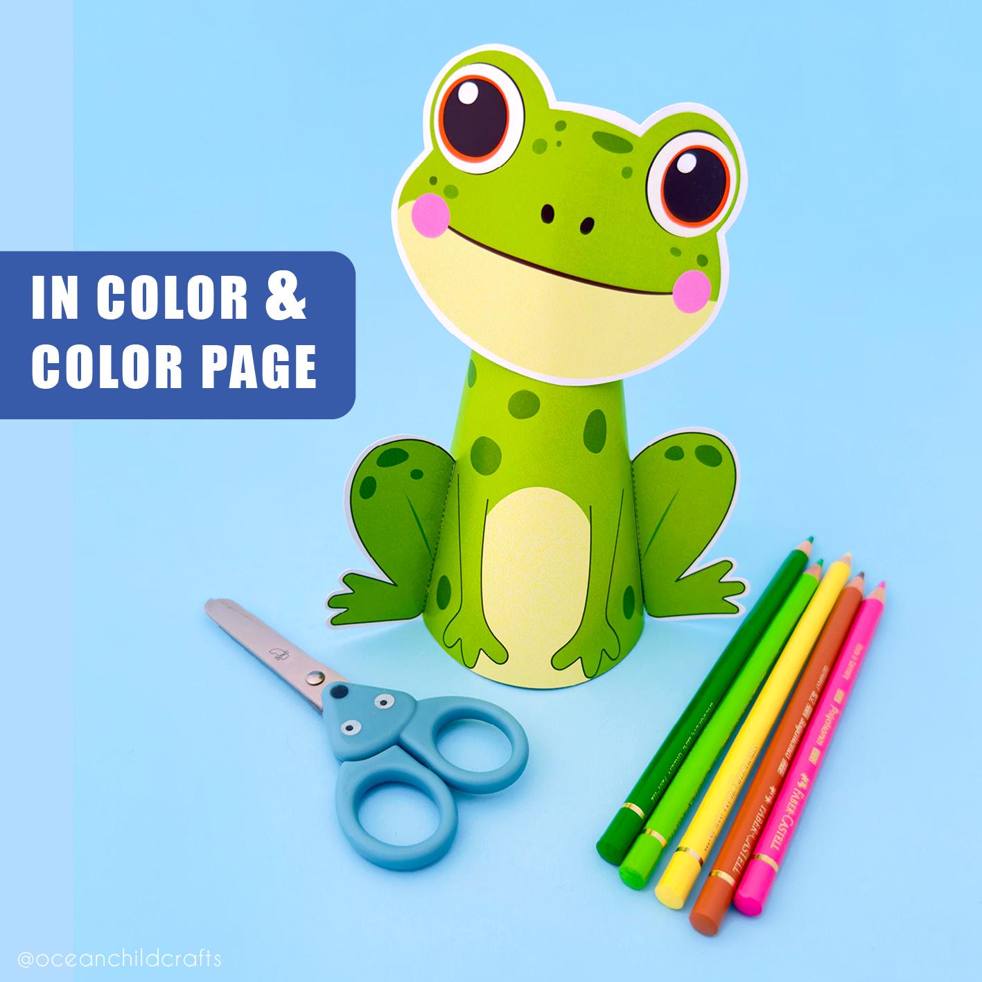 Frog Printable Craft for Kids | Spring Animal Craft | Frog Puppet ...
