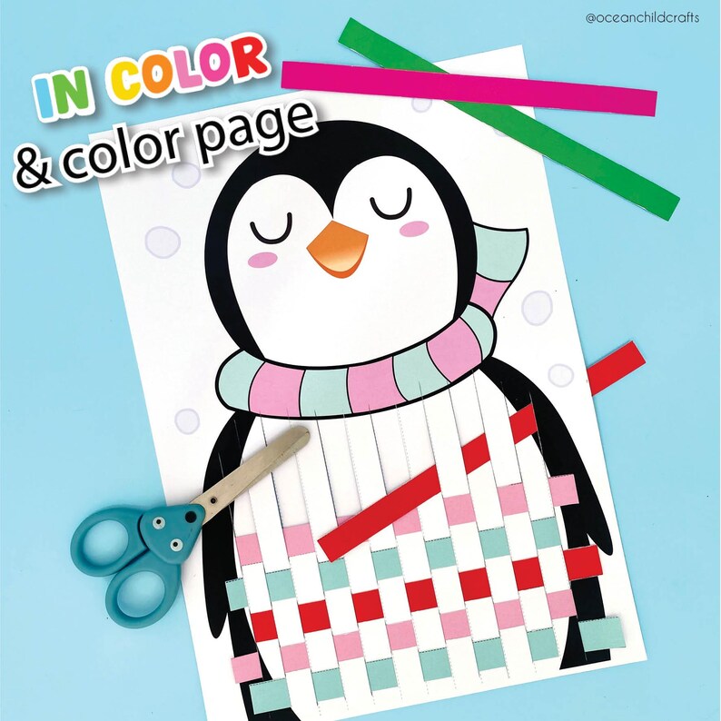 Winter Pernguin Fine Motor Printable Arctic Animal Craft Activity ...