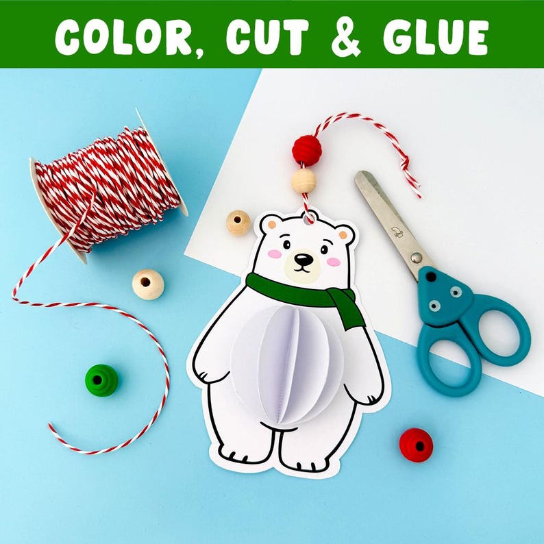 Simple Polar Bear Craft Winter | Arctic Animal Fine Motor Activity for ...