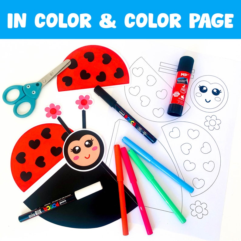 Ladybug Craft Template for Kids, Summer Craft Activity Insect Ladybug ...