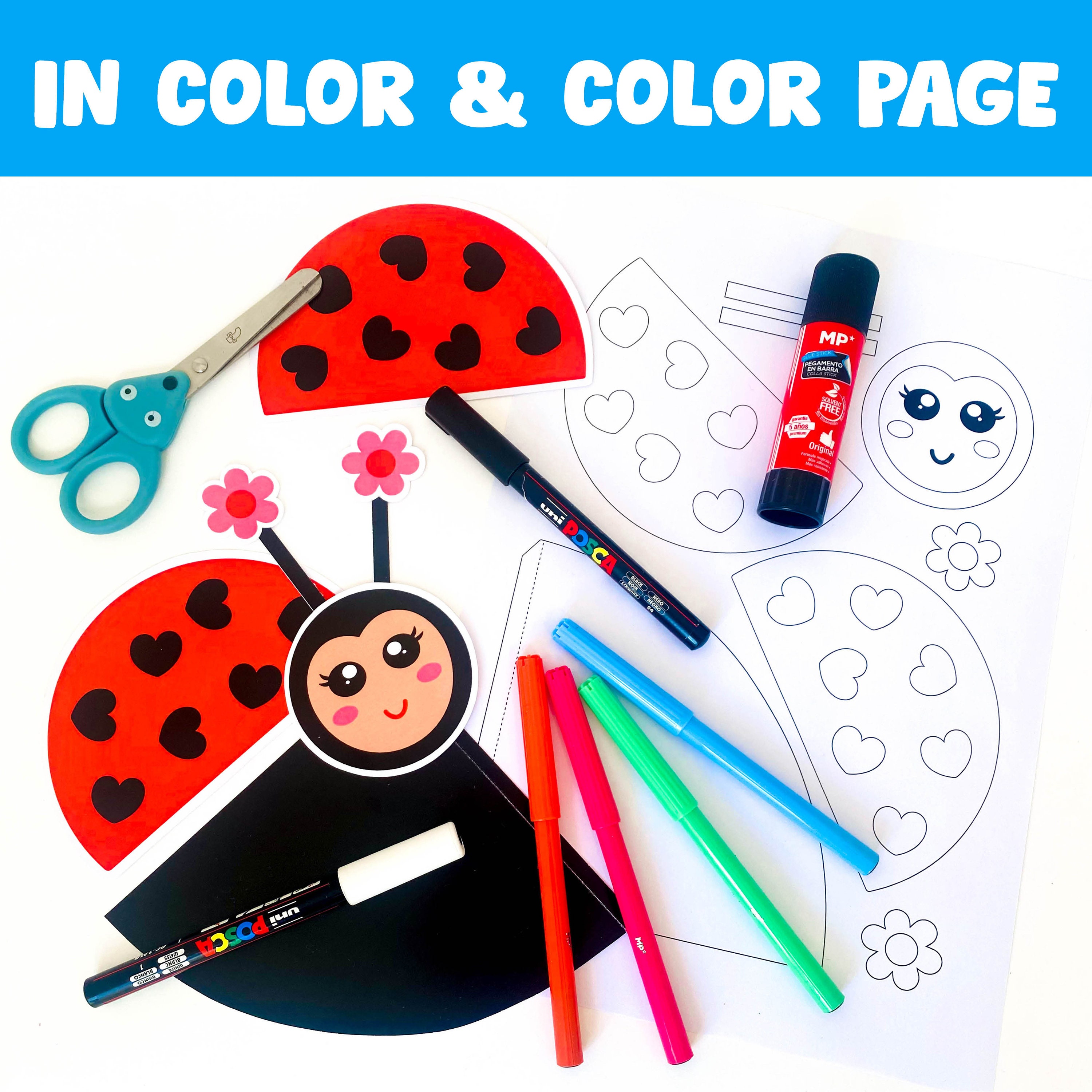 Ladybug Craft Template for Kids, Summer Craft Activity Insect Ladybug ...