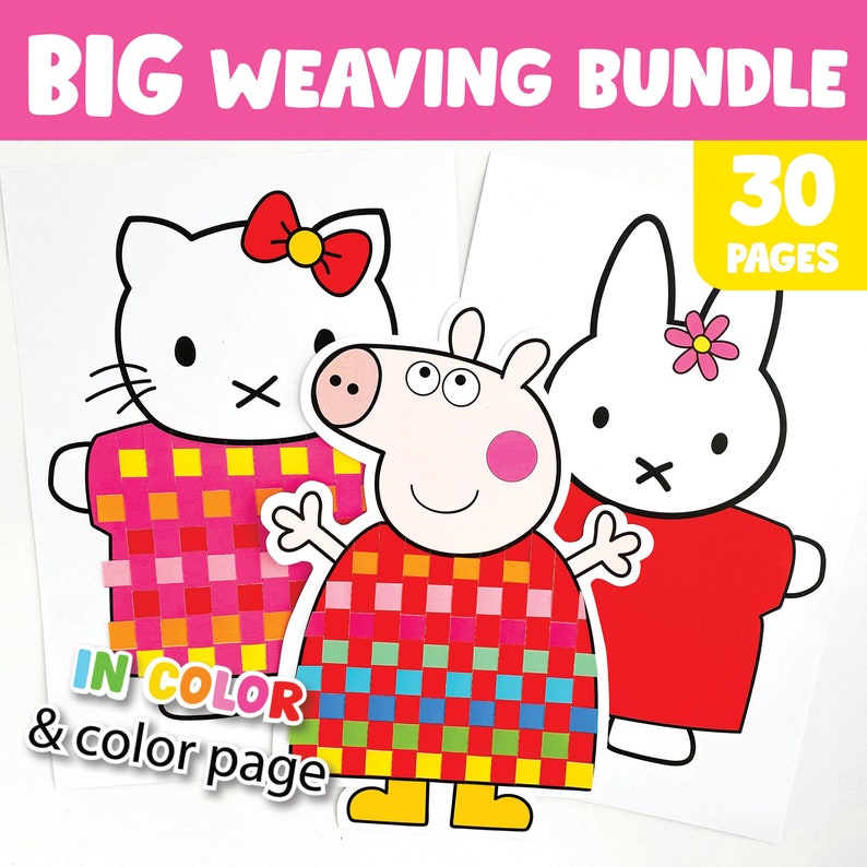 BIG Animal Craft Printable Bundle Kids Paper Weaving Template Preschool ...