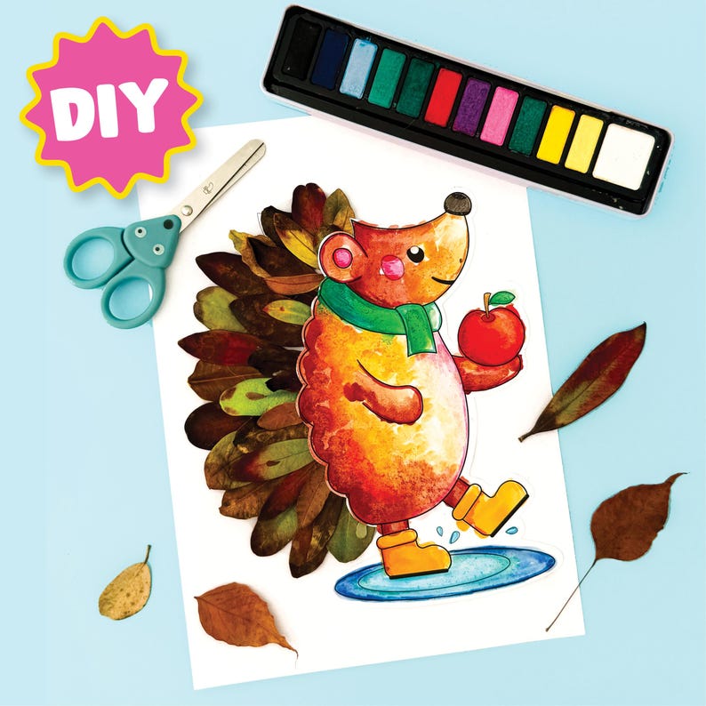 Hedgehog Fall Craft Printable | Fun Autumn Art Activity for Kids ...