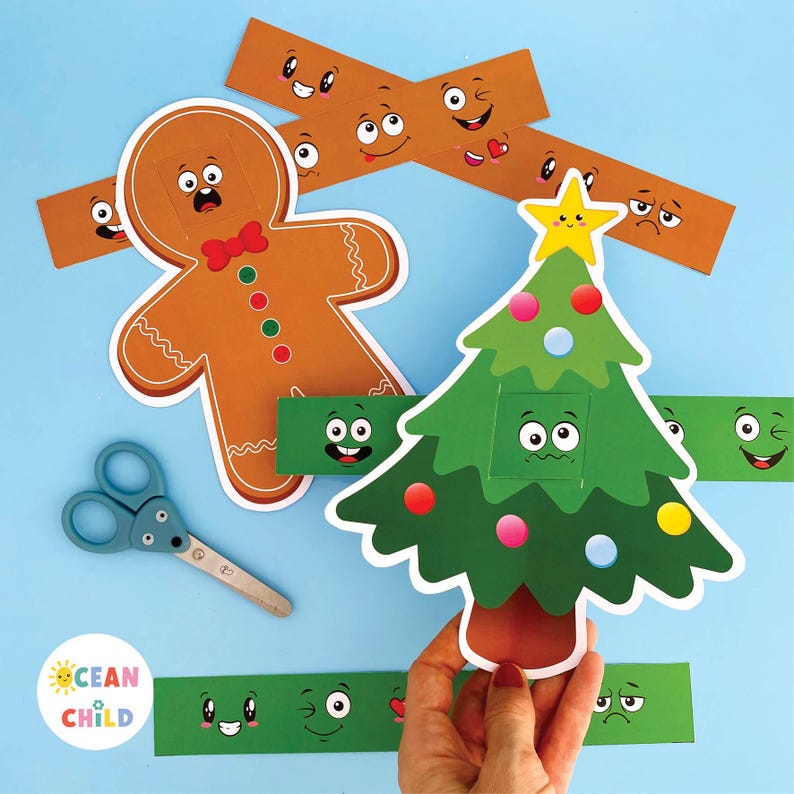 Low Prep Activity Christmas Printable Kids Four Christmas Puppets ...