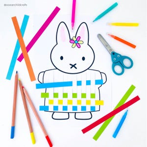 Spring Bunny Craft Activity Preschool Worksheet Fine Motor Printable ...