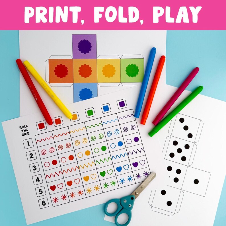 Roll A Pattern Printable Sea Turtle Game Dice Activity Ocean Animal ...