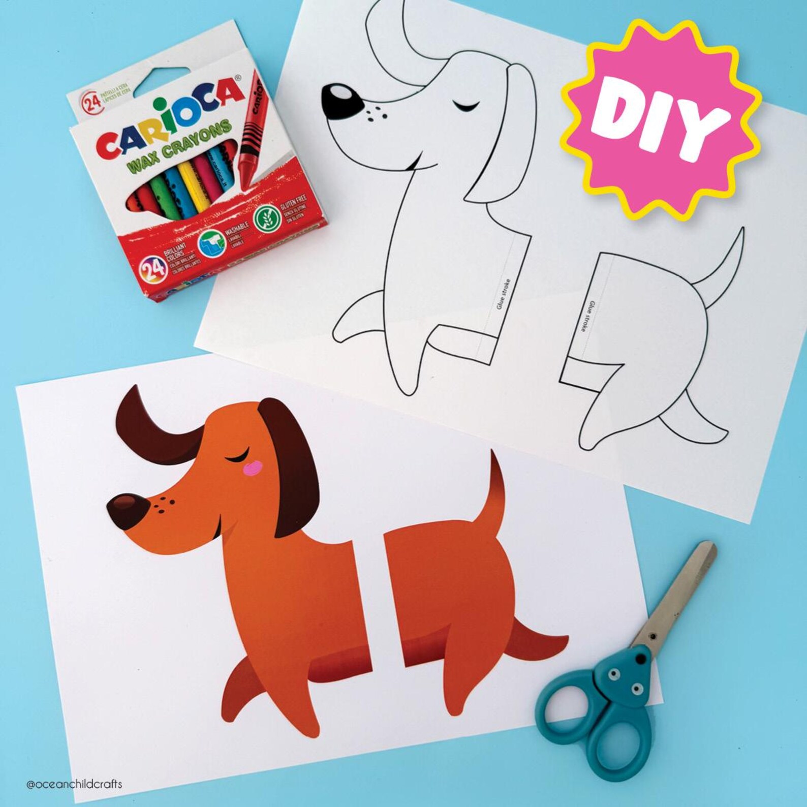 Dancing Dog Craft for Kids Pets Activities Cut & Color Printable ...