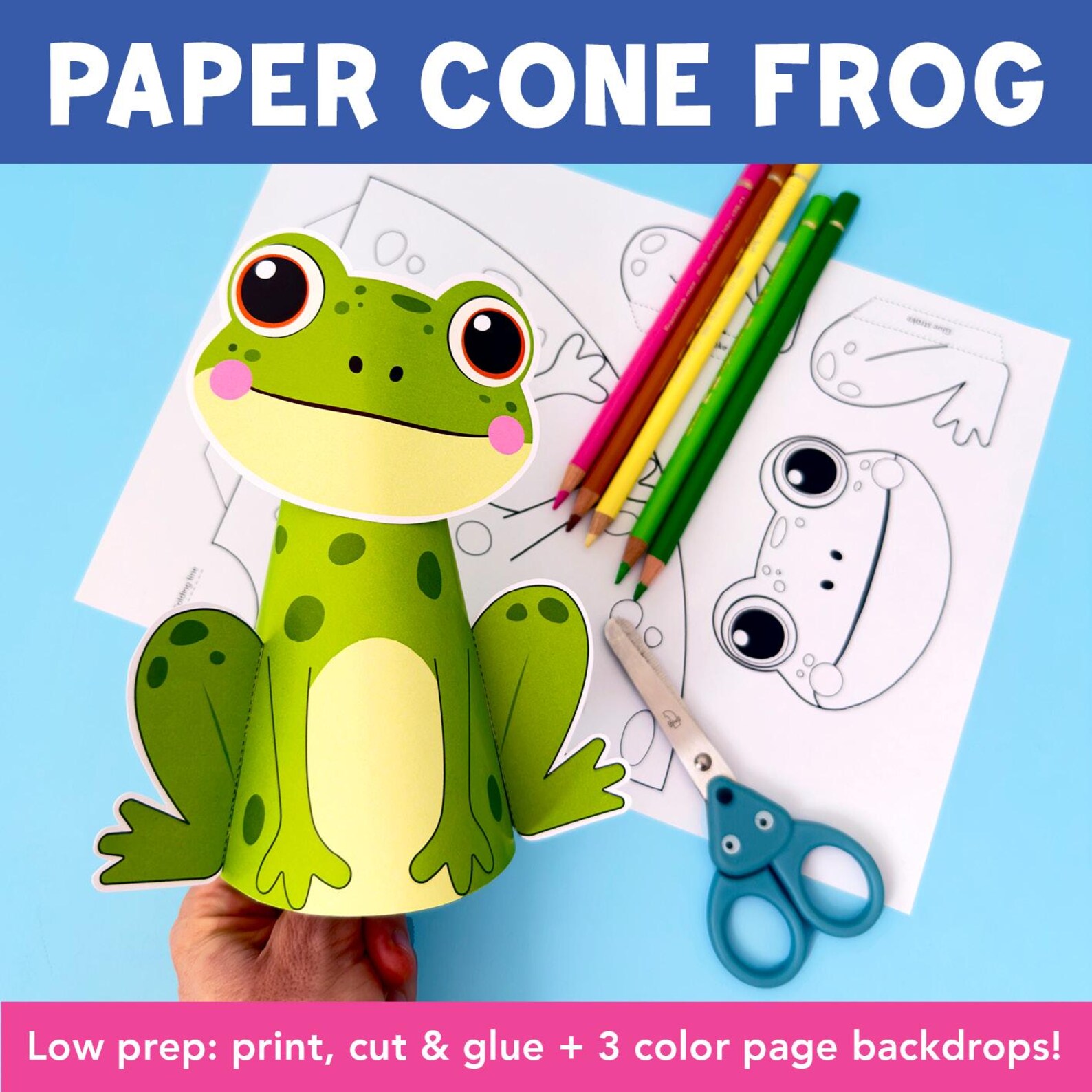 Frog Printable Craft for Kids | Spring Animal Craft | Frog Puppet ...