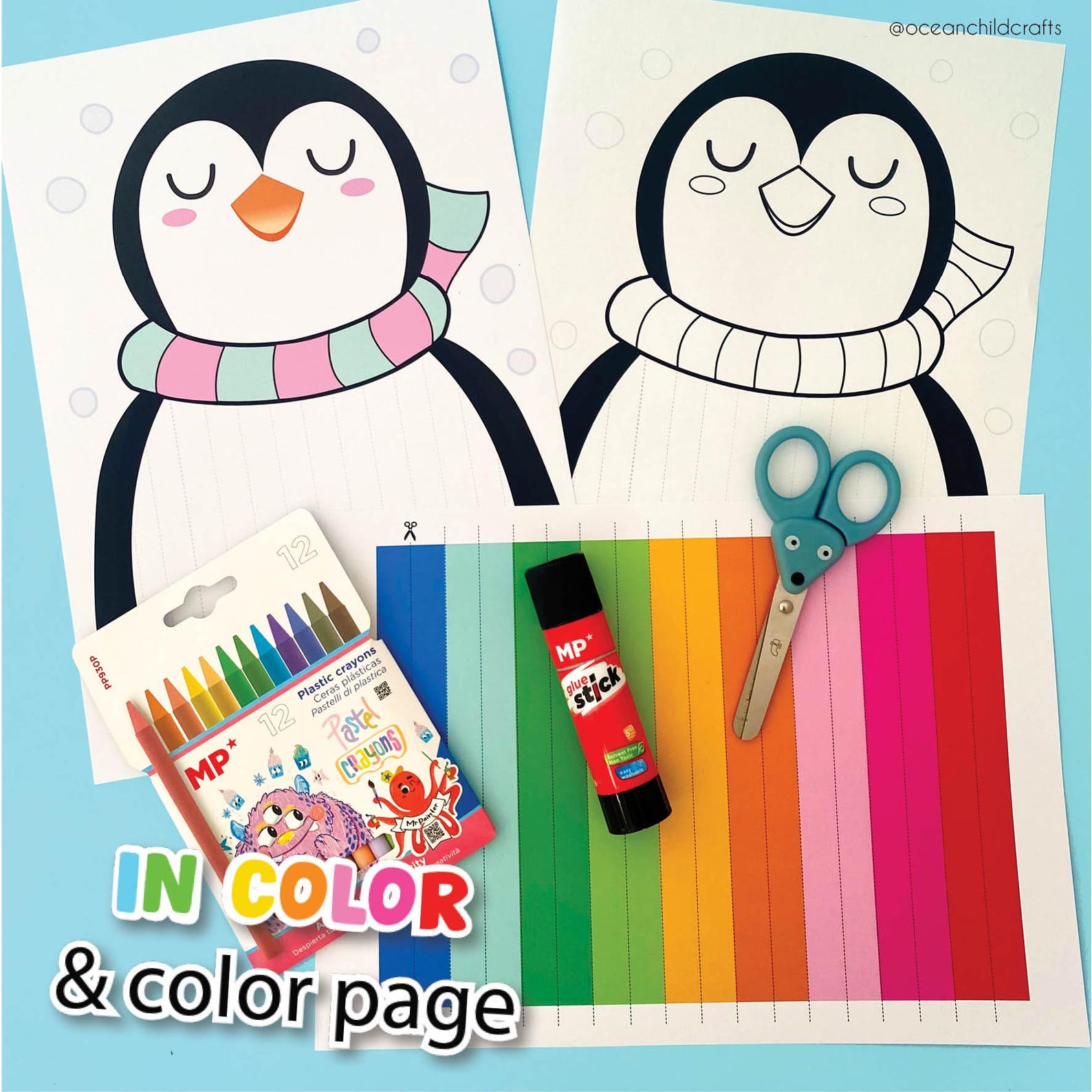 Winter Pernguin Fine Motor Printable Arctic Animal Craft Activity ...
