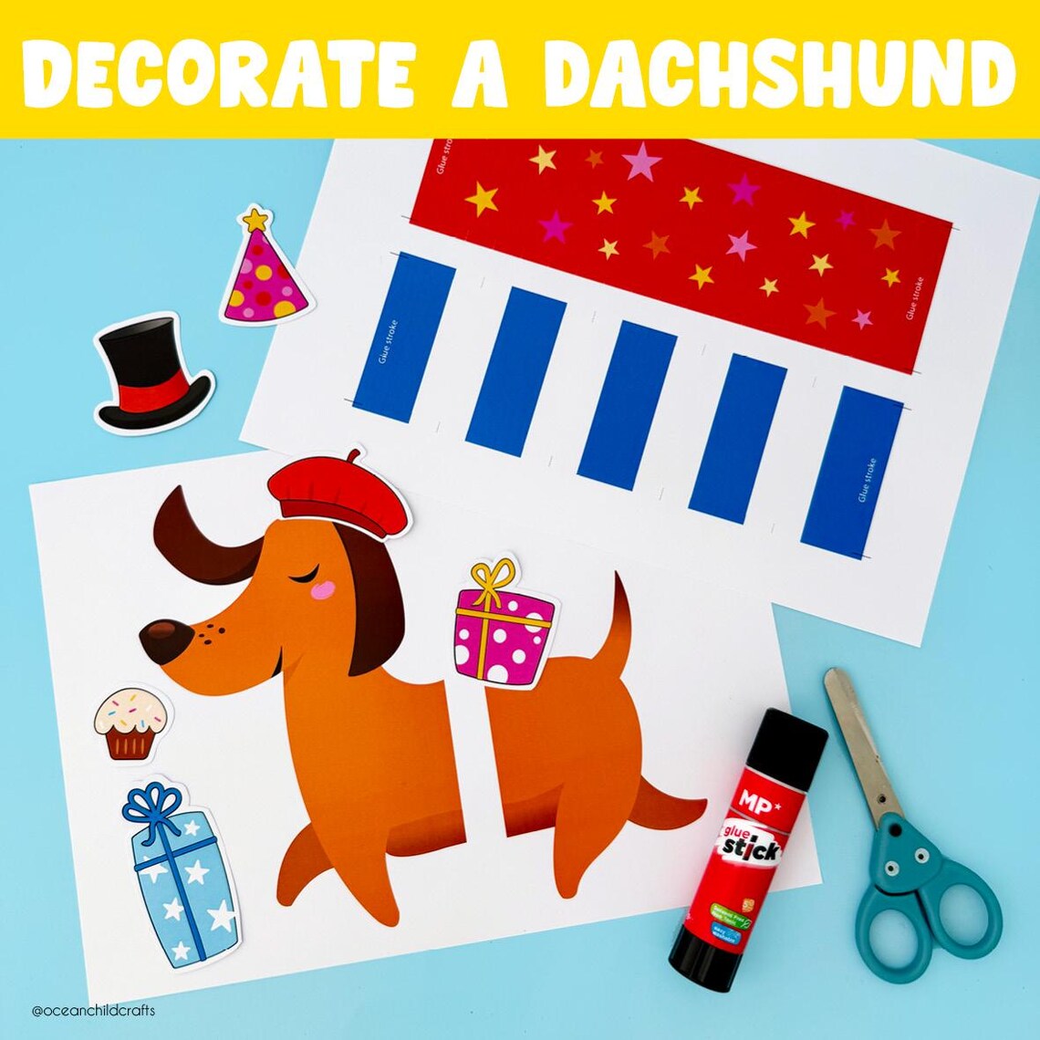 Dancing Dog Craft for Kids Pets Activities Cut & Color Printable ...