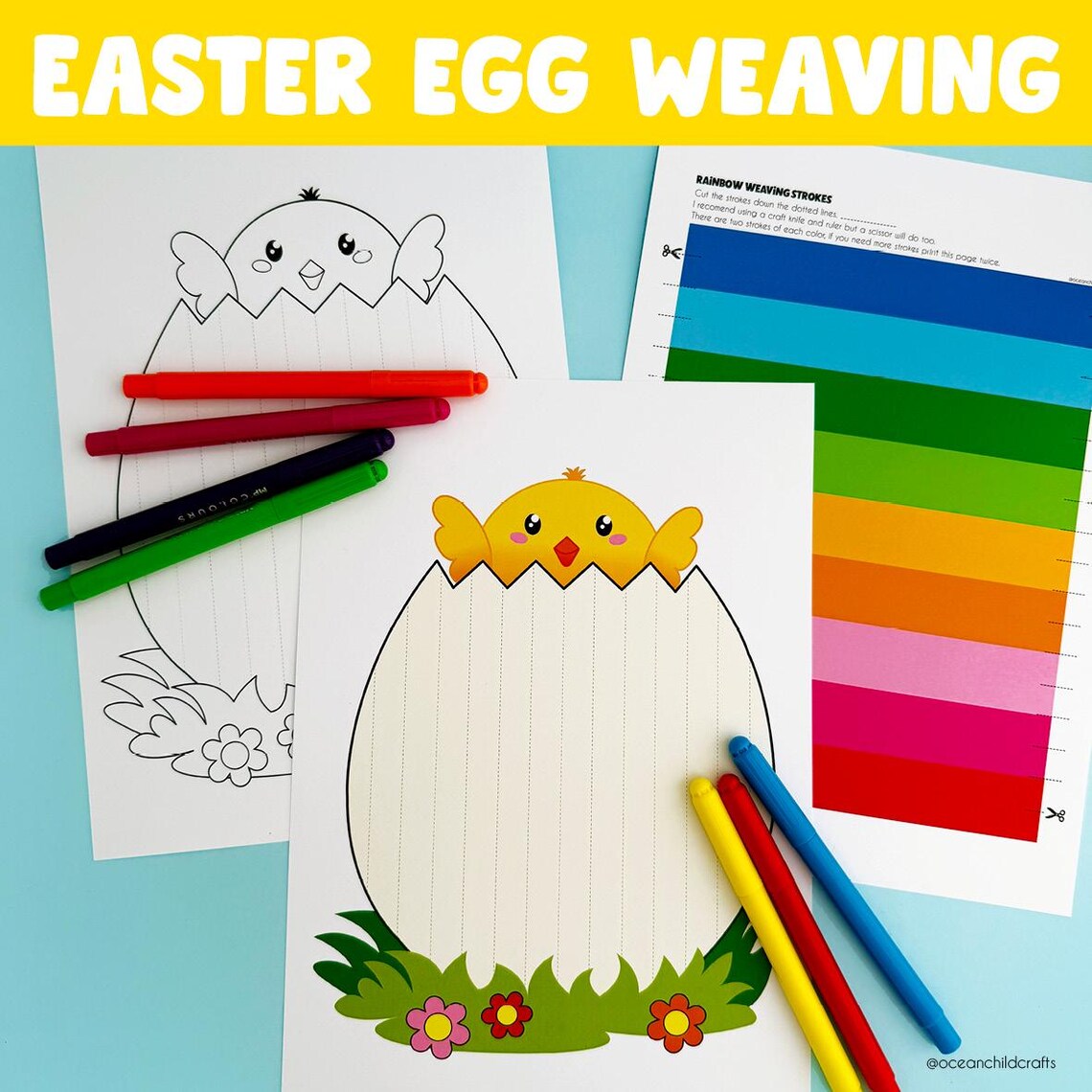 Decorate an Easter Egg Printable Craft Fine Motor Worksheet Spring Low ...