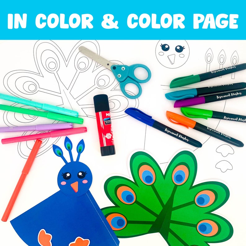 DIY Peacock Craft Printable Kids Art Activity Peacock Template ...