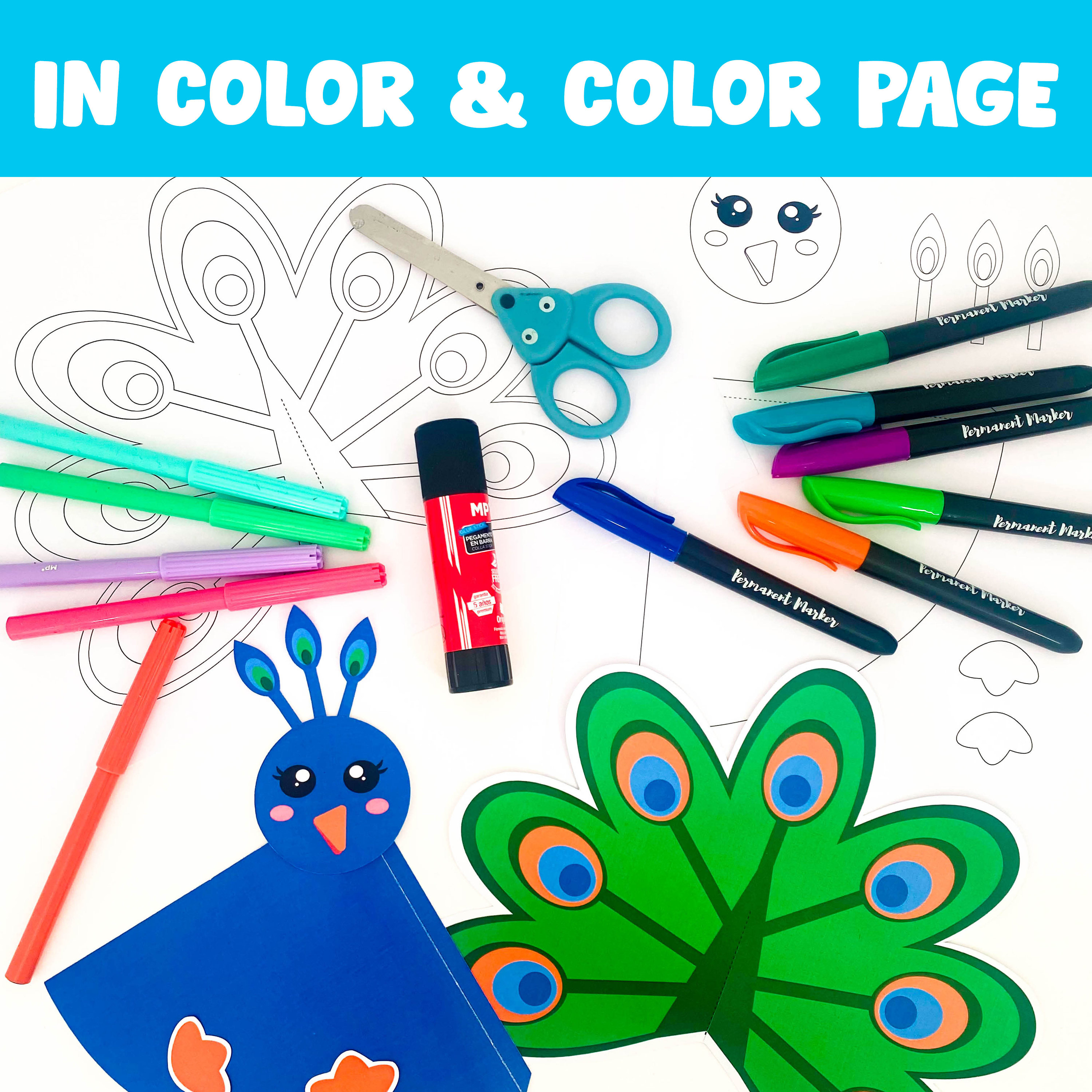 DIY Peacock Craft Printable Kids Art Activity Peacock Template ...
