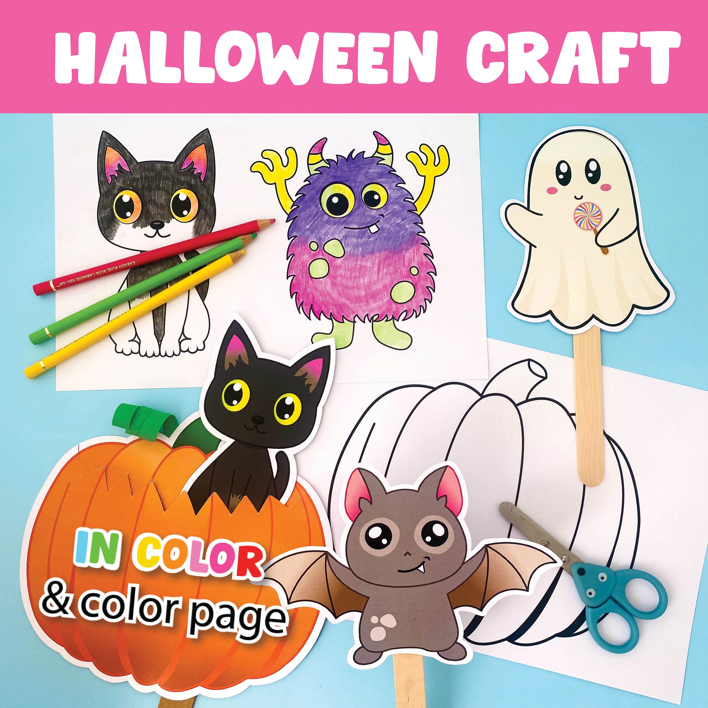 Bundle Halloween Printables Craft Activities, Template Halloween Party ...