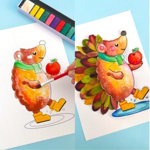 Hedgehog Fall Craft Printable | Fun Autumn Art Activity for Kids ...