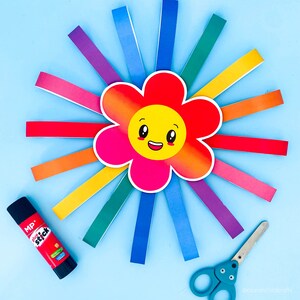 BIG Rainbow Flower Craft Printable, Back to School Activity, Colorful ...