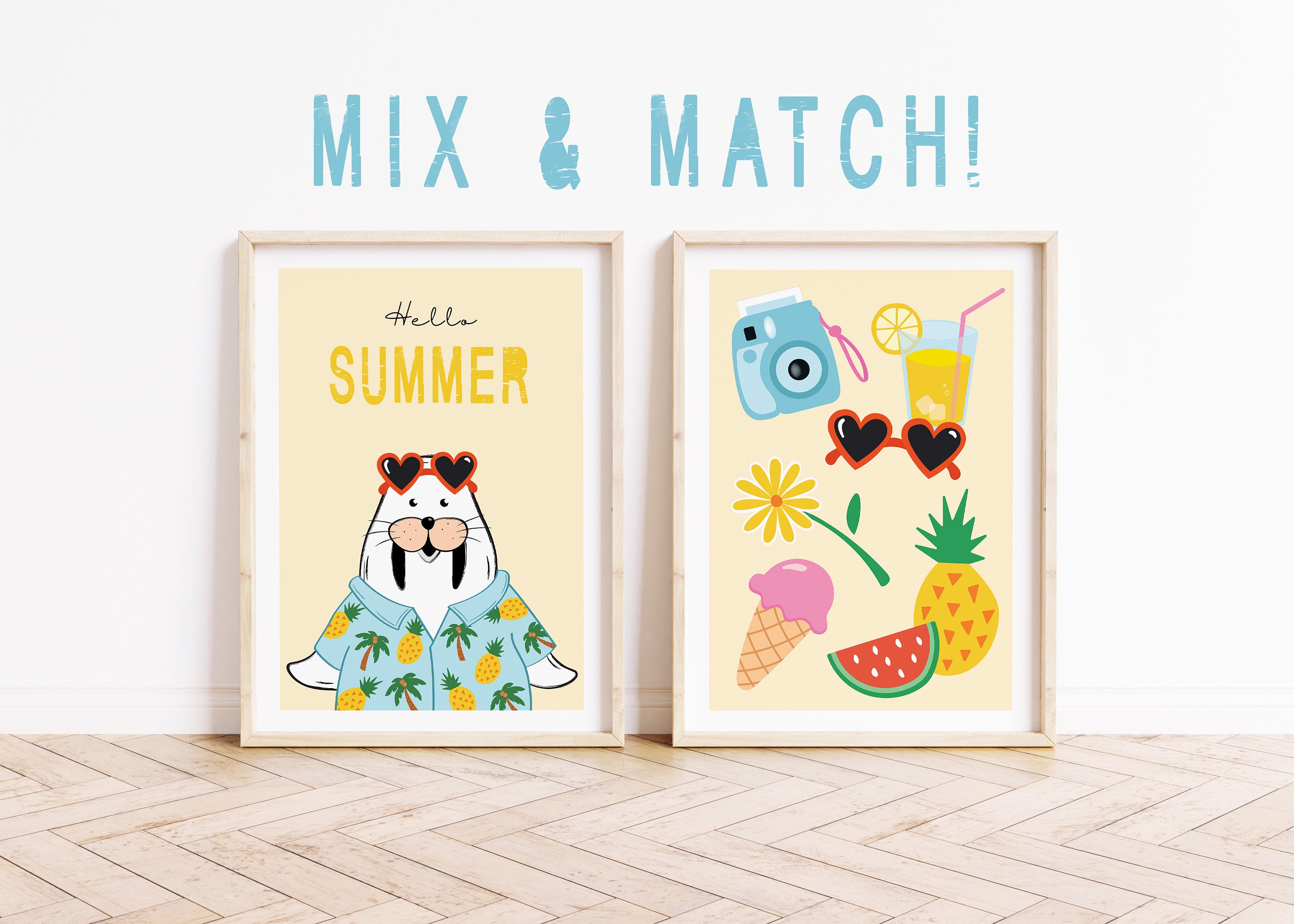 Poster Summer Season Printable for Kids Tropical Beach Decor for ...