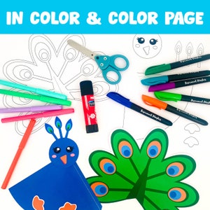 Peacock Printable Zoo Animal Craft Worksheet Peacock Learning Simple ...