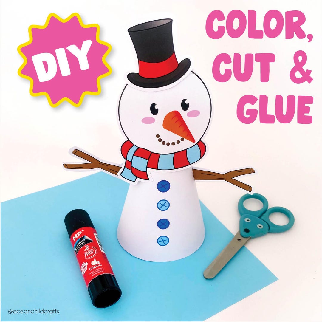 Printable Snowman Craft Activity Kids Winter Worksheet Classroom ...