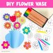 DIY Flower Craft Printable Mothers Day Floral Bouquet Mom Birthday ...