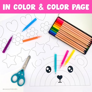 DIY Rainbow Mobile Craft Printable Bear Mobile Printable Kids Coloring ...
