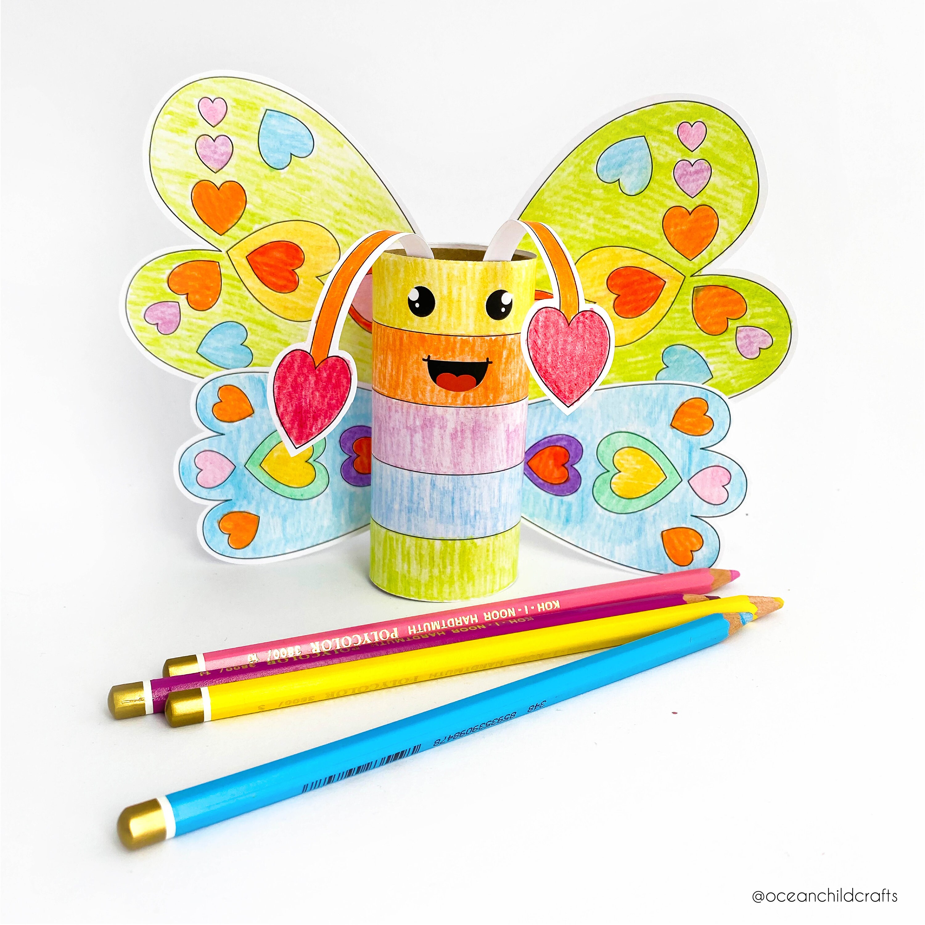 Spring Printable Butterfly Craft Preschool Activity Kids Coloring Page ...