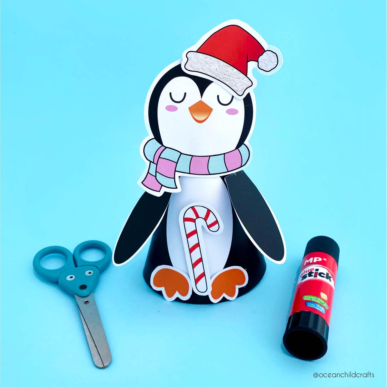 Penguin Craft for Kids, Penguin Color Cut Glue Kids Template Winter ...