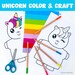 Unicorn Birthday Party Printable Activity Paper Craft Unicorn Printable ...