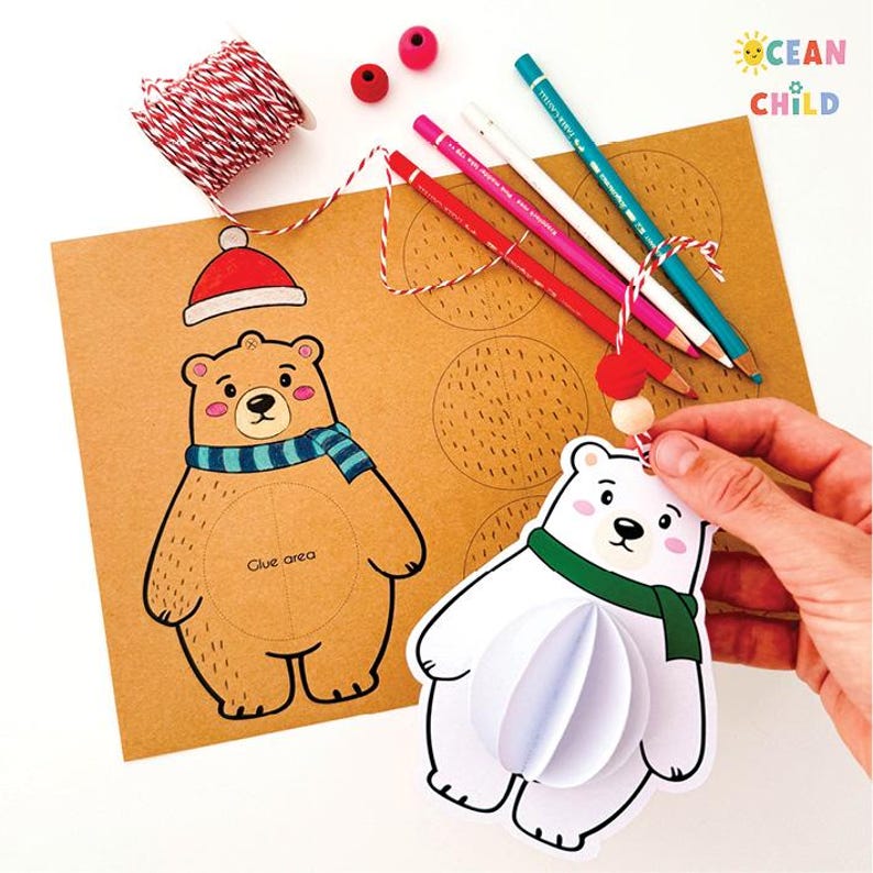 Simple Polar Bear Craft Winter | Arctic Animal Fine Motor Activity for ...