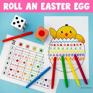 Roll an Easter Egg Printable Game Kids Activity Fun Pattern Learning ...