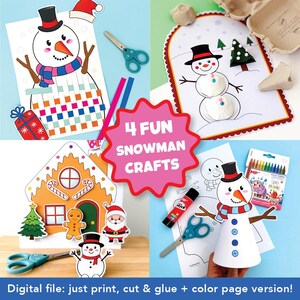 Build a Snowman Paper Craft Template Winter Activity Homeschool Craft ...