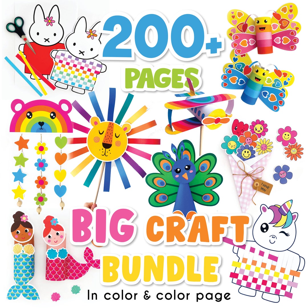BIG Printable Bundle Kids Crafts Coloring Pages Printable Party ...