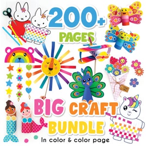 Kids Crafts Printable Bundle: Coloring Pages, Learning Activities (DIY ...
