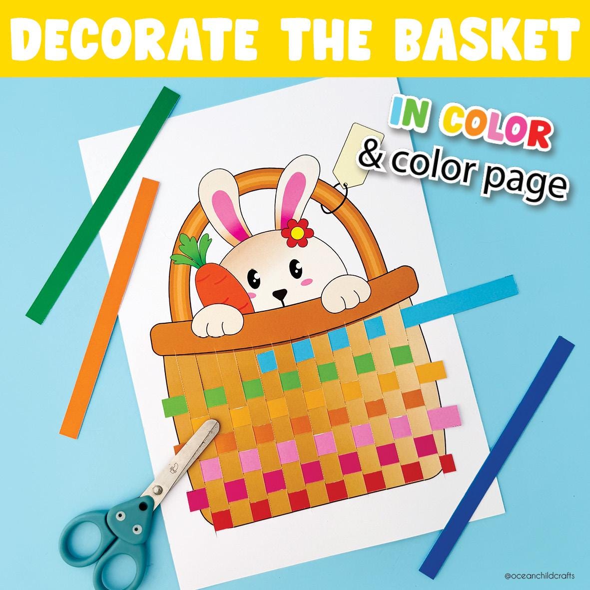 Paper Weaving Printable Decorate an Easter Basket Kids Activity Fun ...