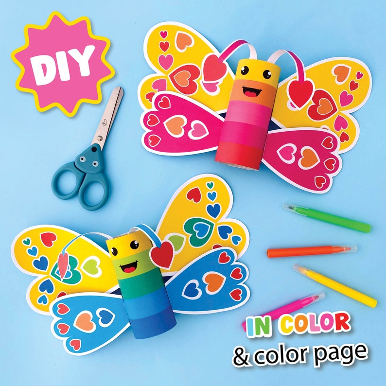 Butterfly Craft Printable Kids Spring Craft Kindergarten Classroom ...