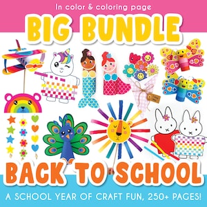 Back to School Activity Bundle, BIG Year Long Craft Bundle Fine Motor ...