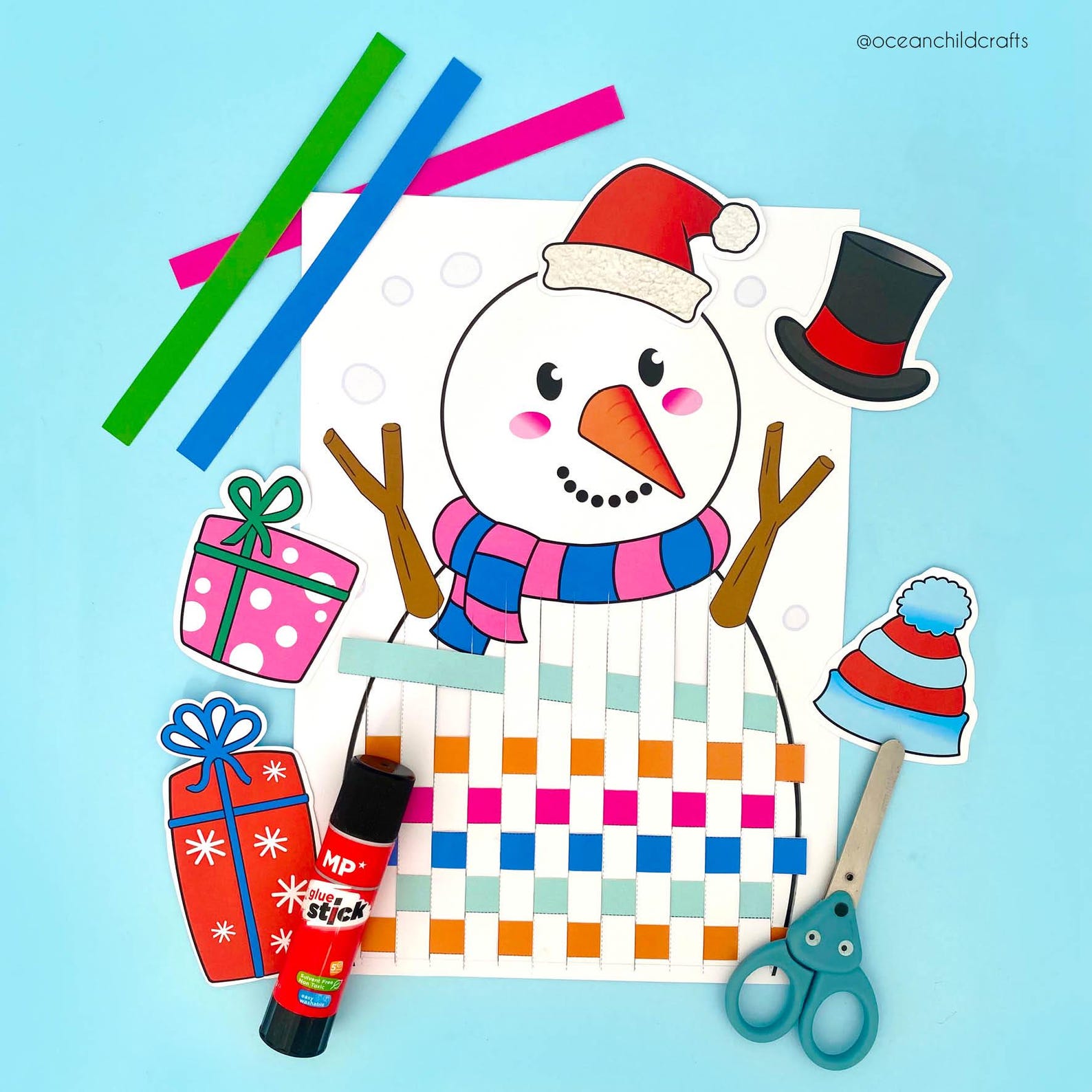Snowman Printable Craft Template Kids Build a Snowman Preschool Craft ...