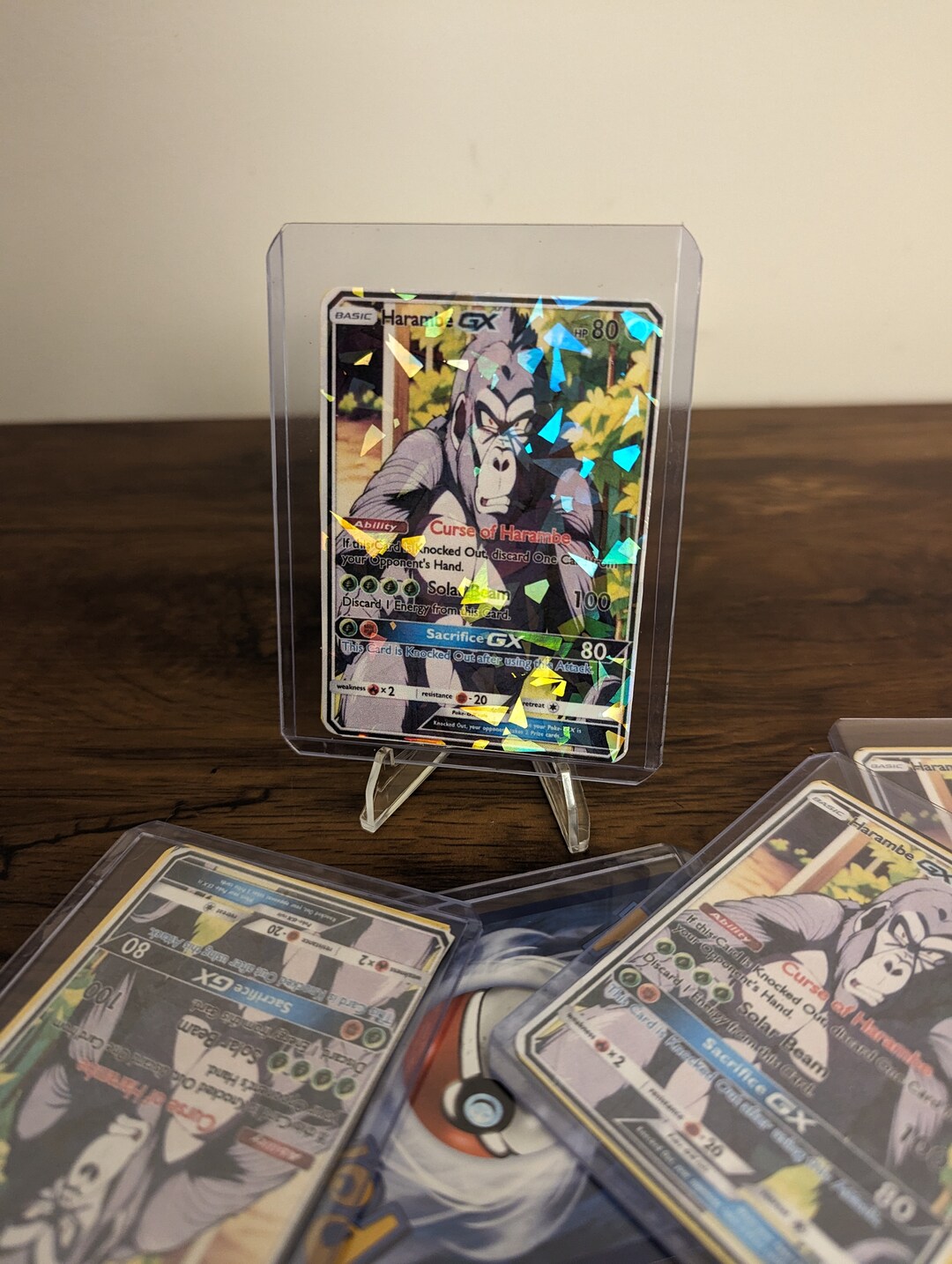 Harambe Poke Art Proxy Card. Custom Holographic Trading Card. - Etsy
