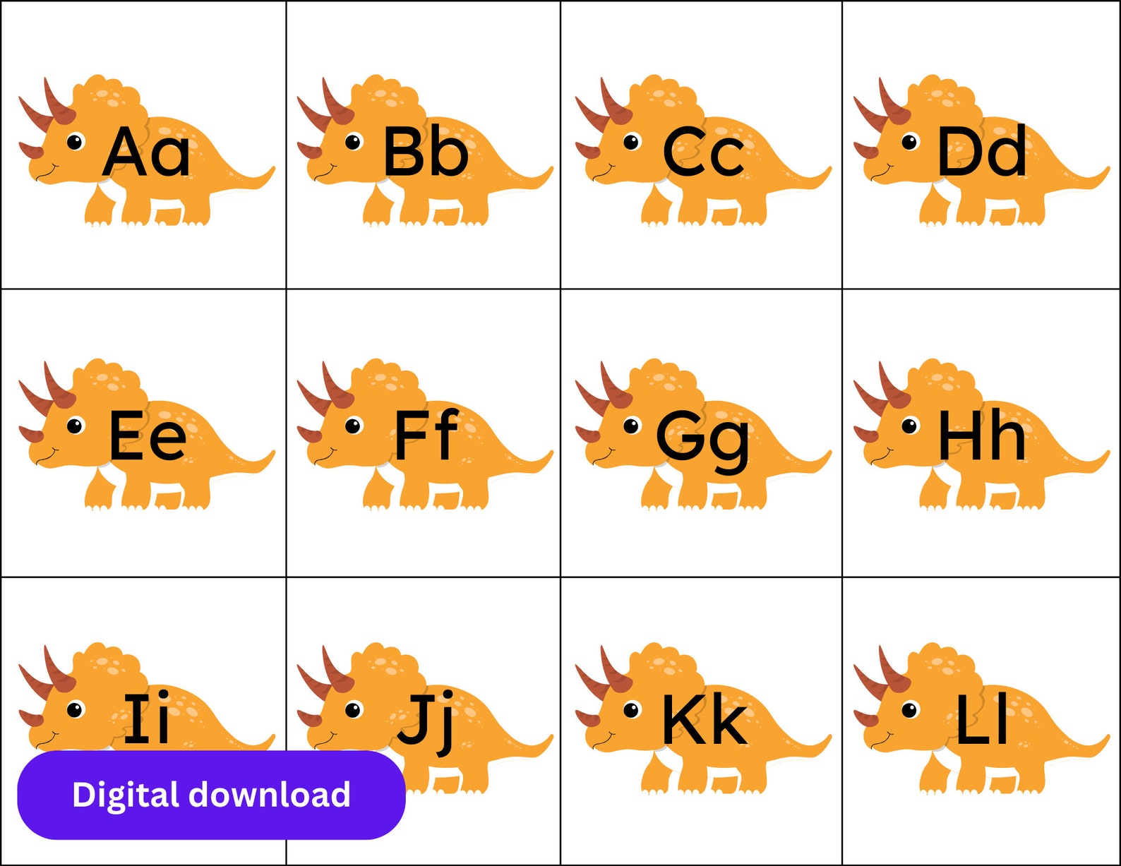 Prek Reading Game, Alphabet Memory Game, Alphabet Flashcards, Dinosaur ...